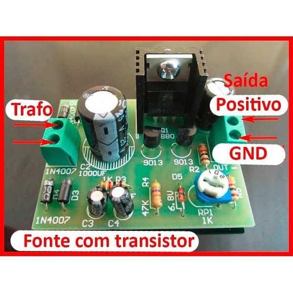 Comprar Kit Para Montar Fonte Ajustável Ou Placa Montada Com Transistor ...