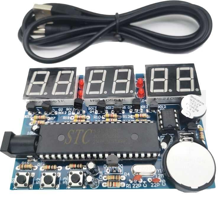 Comprar 8051 Kit Montar Relógio Digital Com Display Ds1302 DS18B20 ...