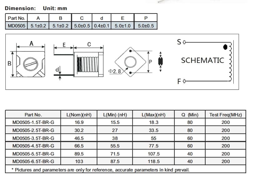 Comprar 4x Bobina Ajustável Indutor Md0505 Para RF Transmissor - Loja ...
